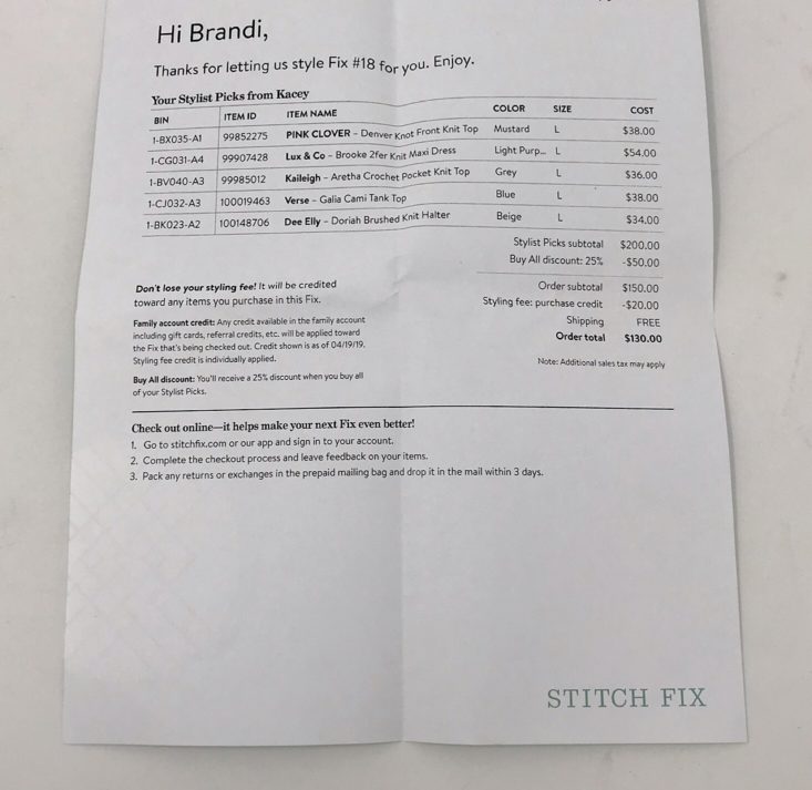 Stitch Fix Clothing Subscription Box Review – May 2019 | MSA