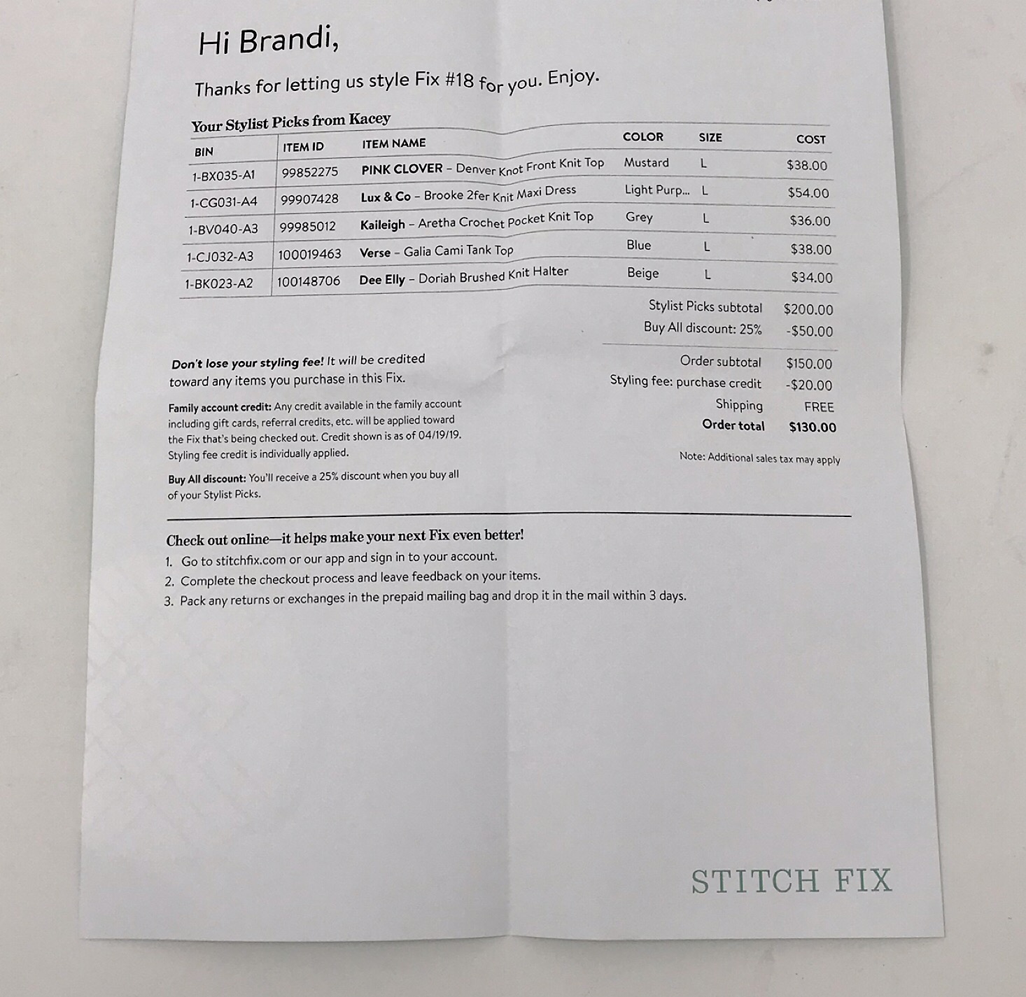 Stitch Fix Clothing Subscription Box Review – May 2019 | MSA