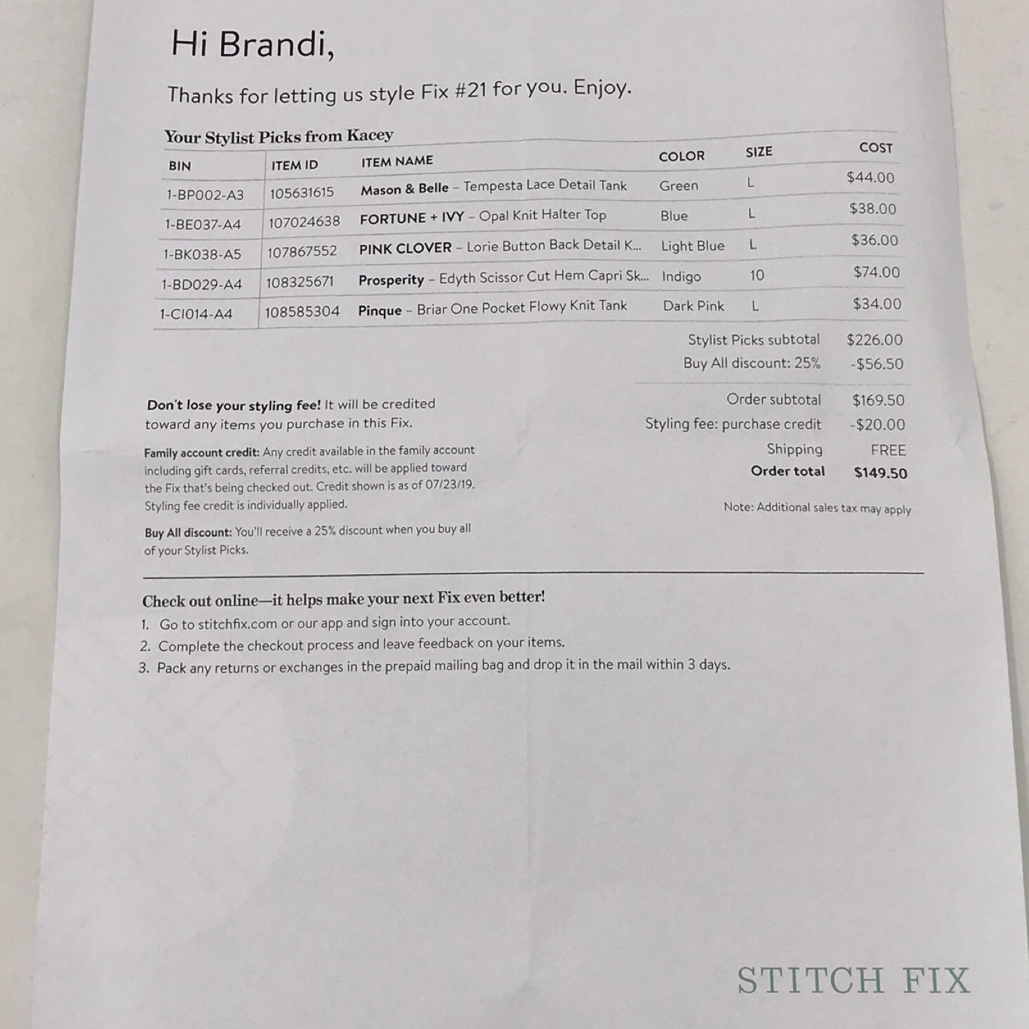 Stitch Fix Clothing Subscription Review – August 2019 | MSA