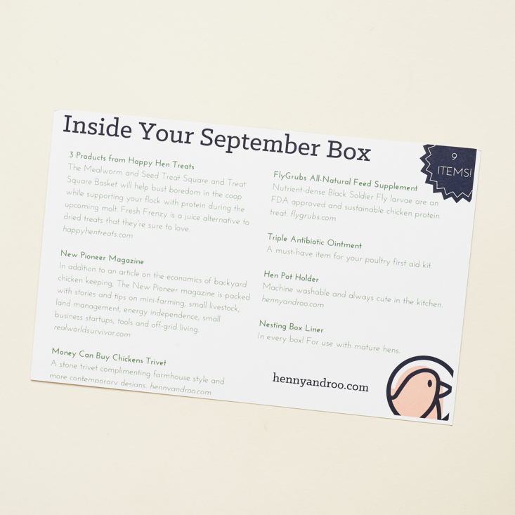 Henny+Roo Chicken Subscription Box Review - September 2019 | MSA
