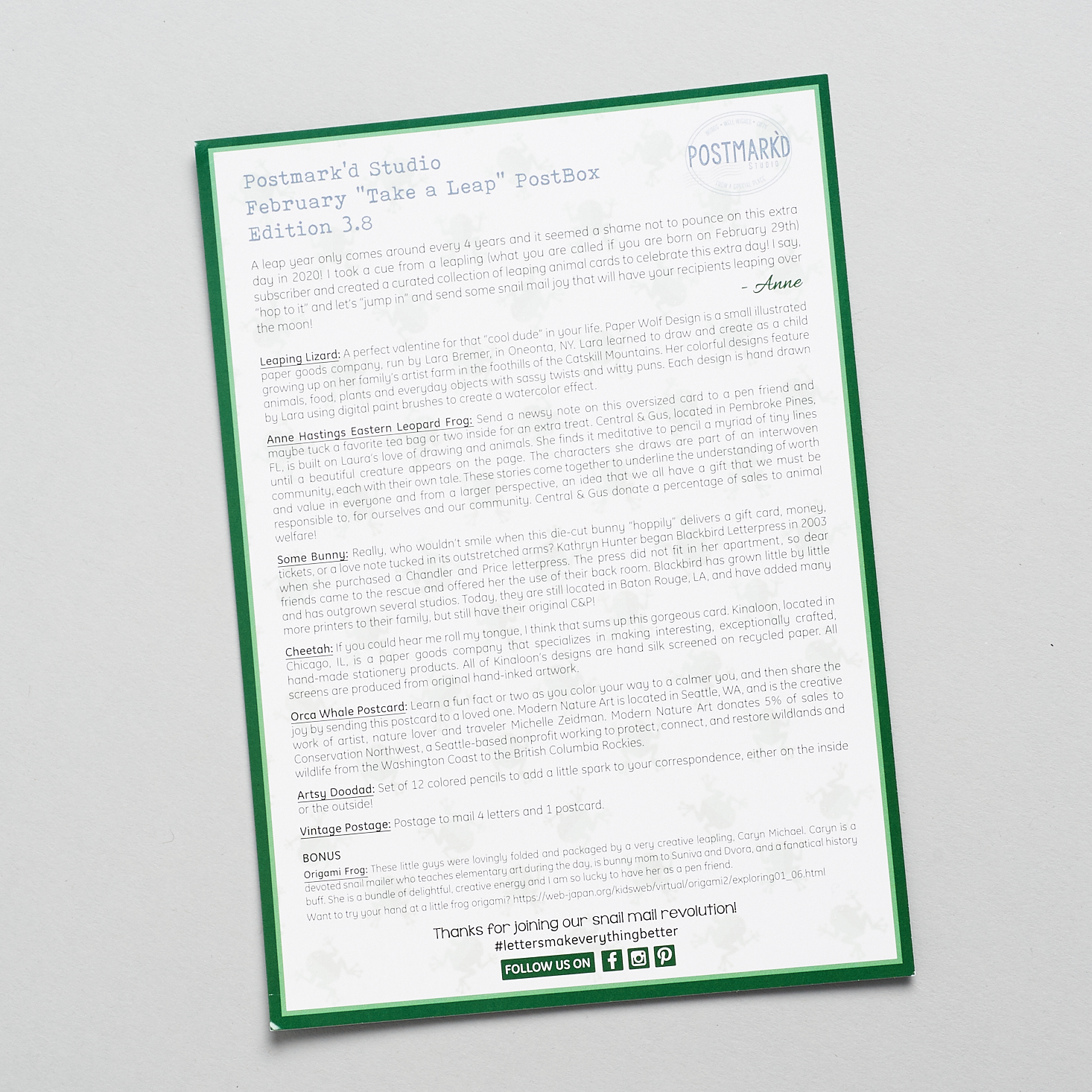 Postmark'd Studio PostBox Review - February 2020 | MSA