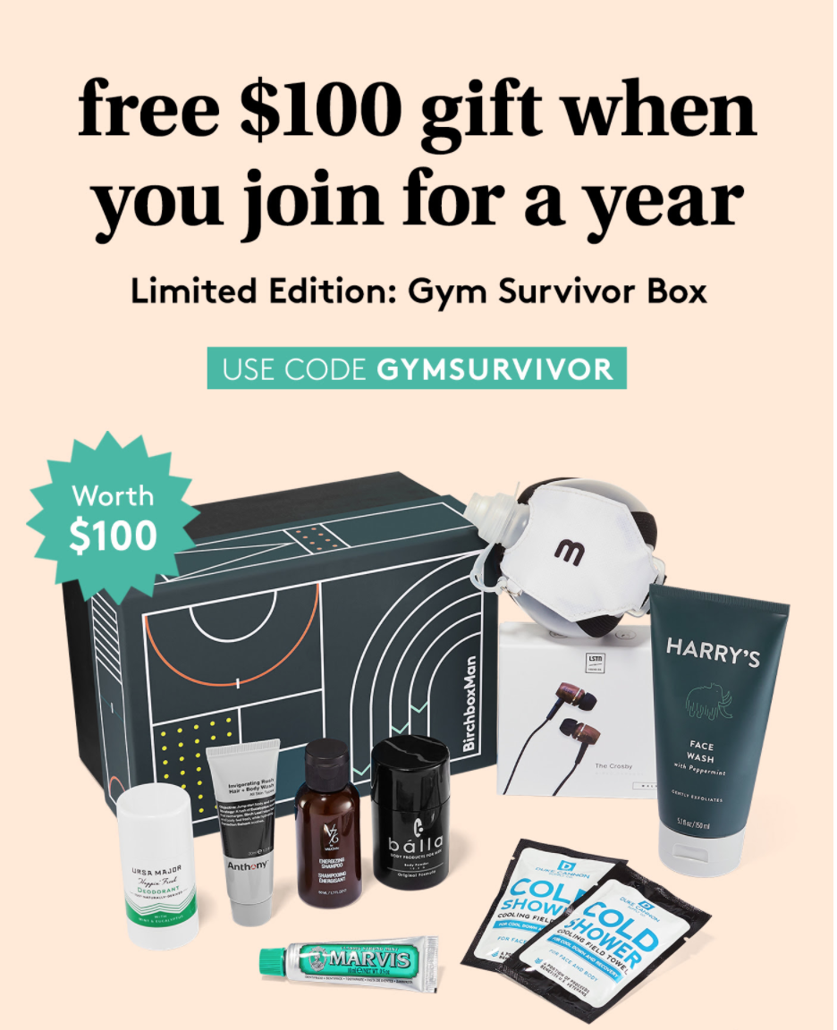 Birchbox Grooming Coupon - FREE Gym Survivor Limited Edition Box With ...