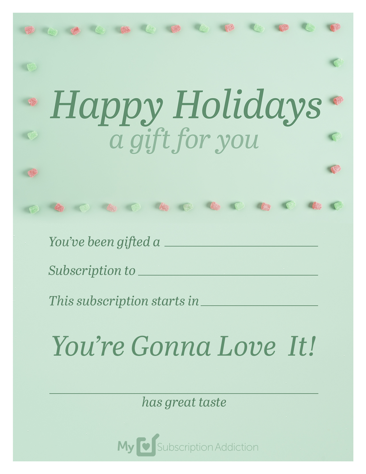 Free Printable for Subscription Box Gifting! | MSA