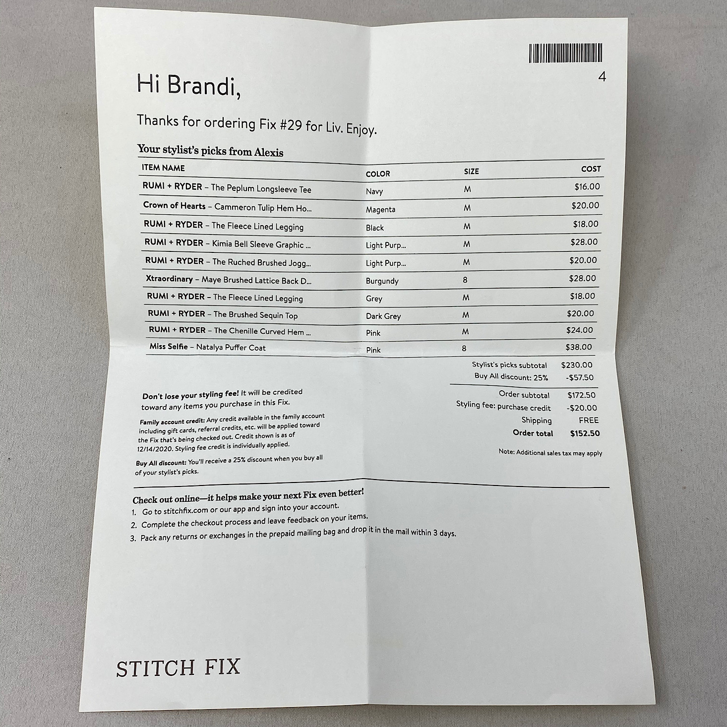 Stitch Fix Kids Girls Styling Service Review - December 2020 | MSA