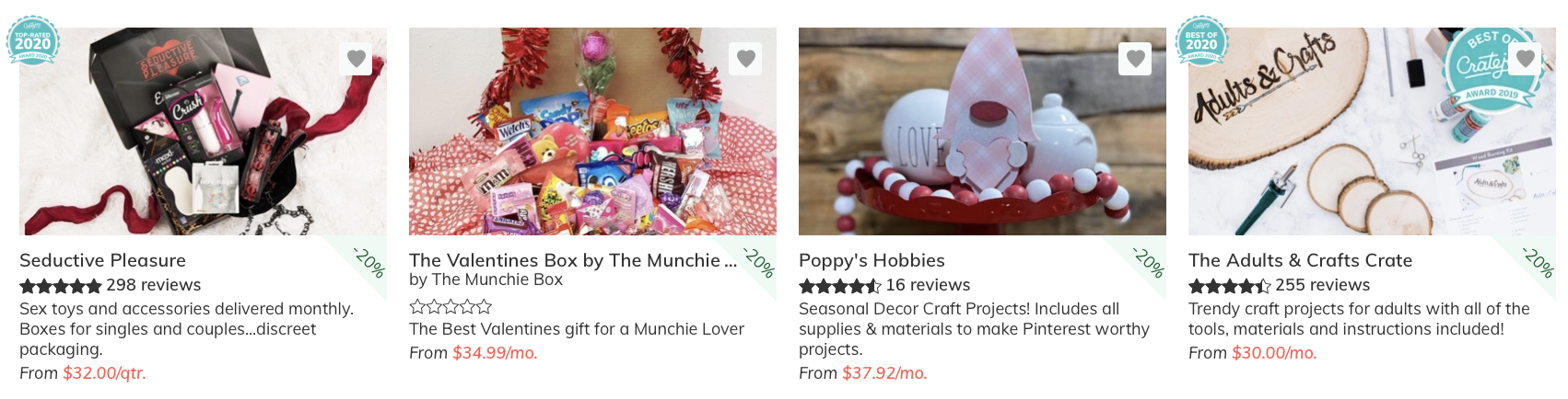 Cratejoy Valentine's Day Sale - 20% Off Select Subscriptions! | MSA